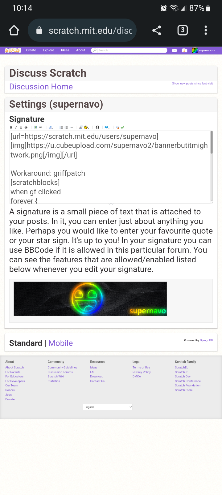 [Fixed] Signature Editing - Discuss Scratch