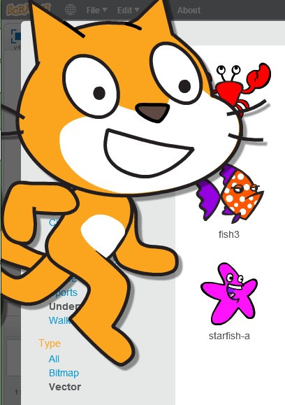 move sprites on stage while in the costume libary - Discuss Scratch